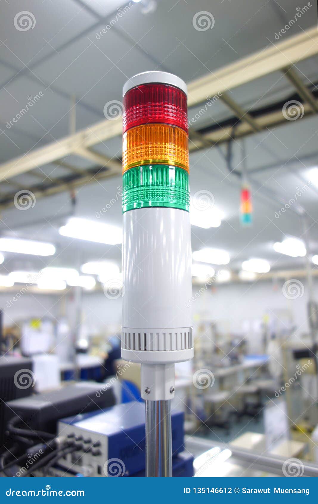 Warning light alarm stock photo. Image of plant, detector - 135146612