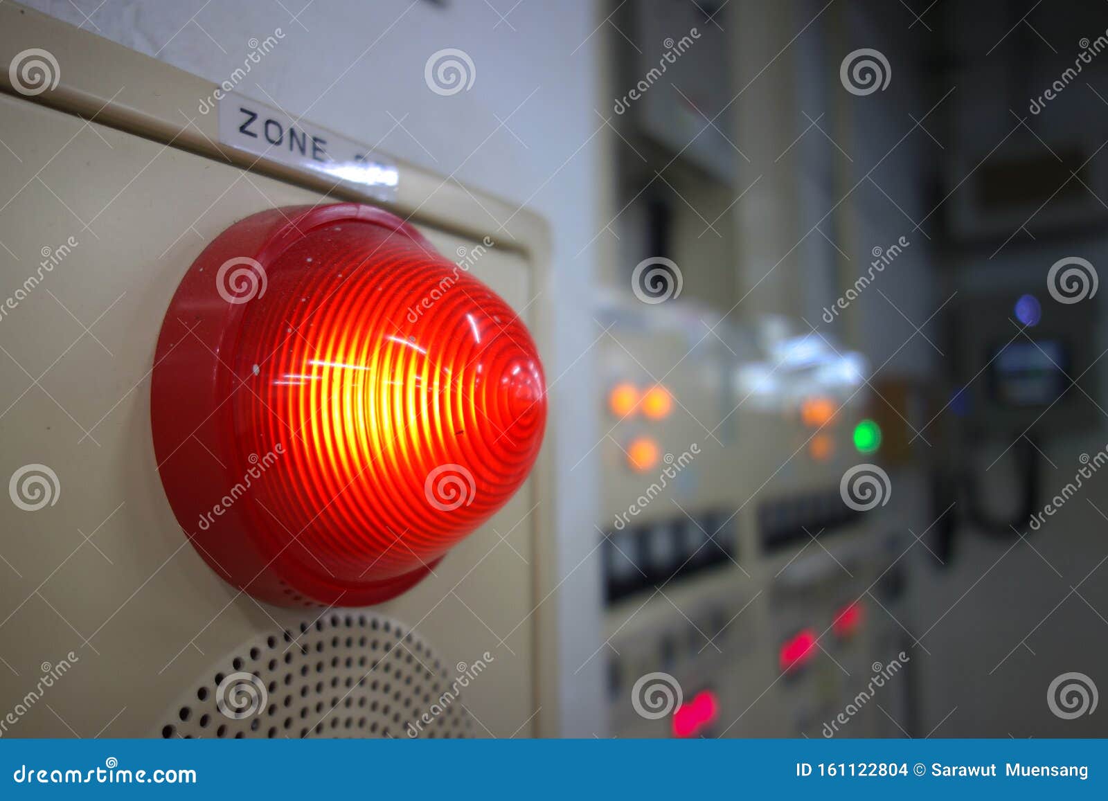 Warning Light for Electrical Control Stock Photo - Image of coloured ...
