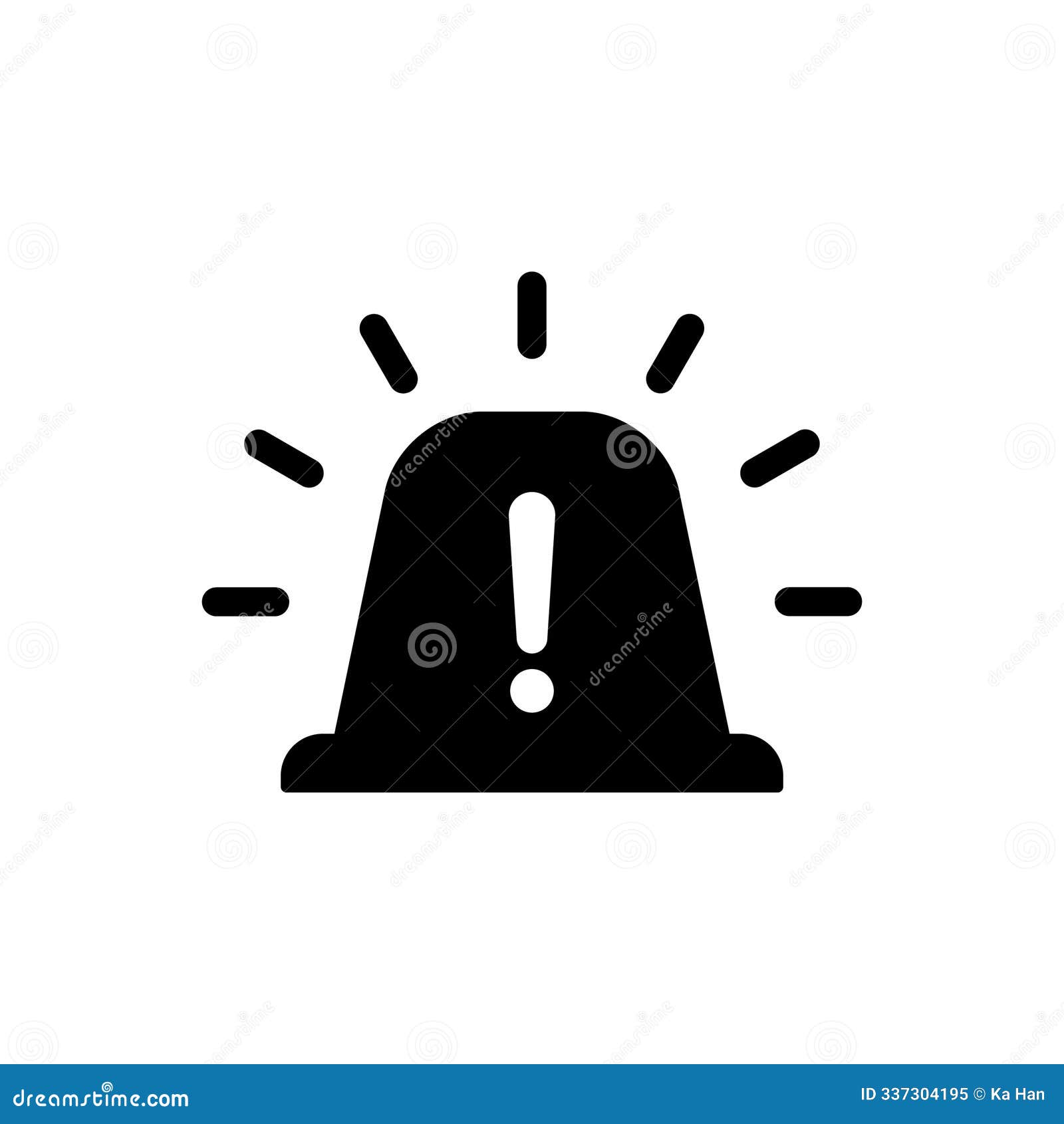 Warning Light with Exclamation Mark Icon. Emergency Siren Sign Symbol ...