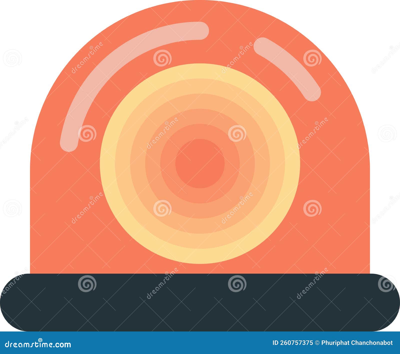 Warning Light Illustration in Minimal Style Stock Vector - Illustration ...