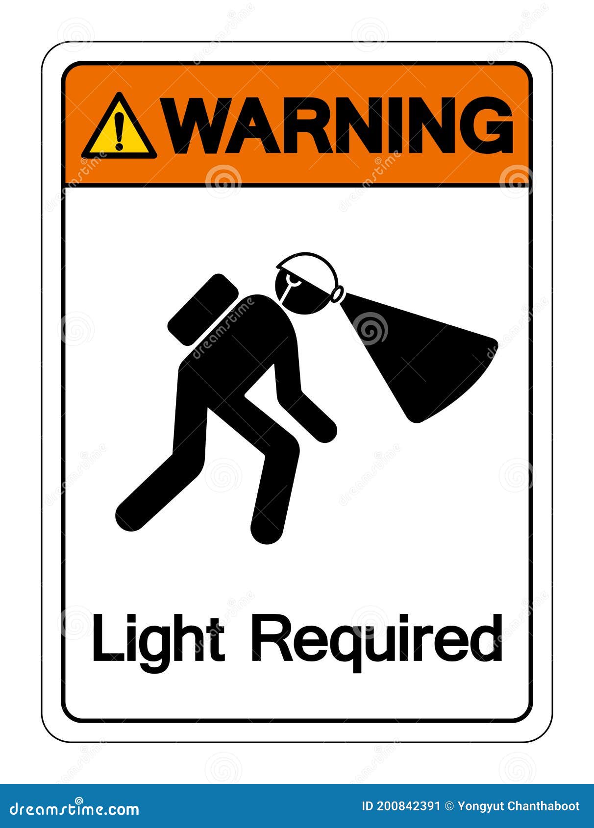 Warning Light Required Symbol Sign ,Vector Illustration, Isolate on ...