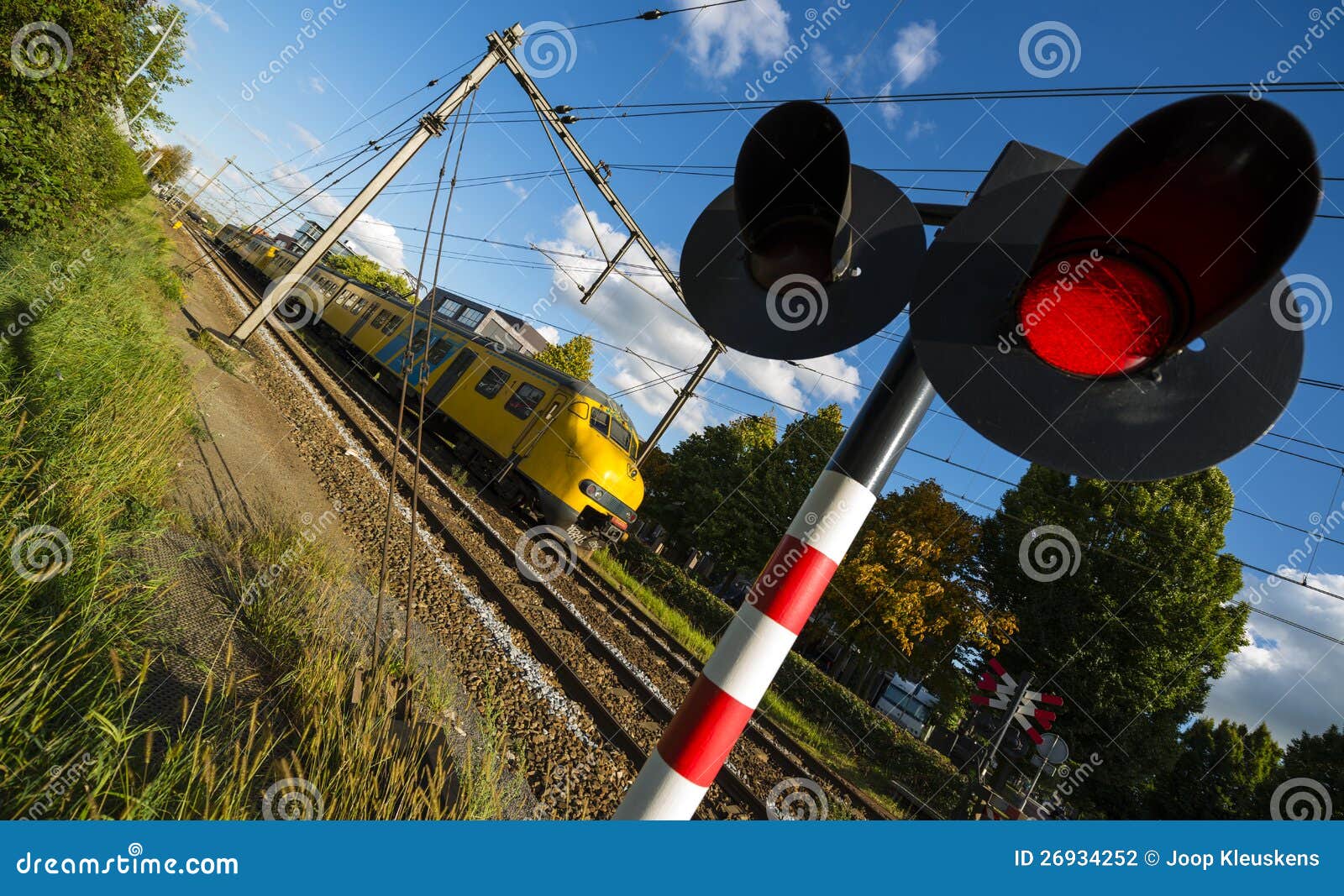 Warning Light at a Train Crossing Stock Photo - Image of highspeed ...