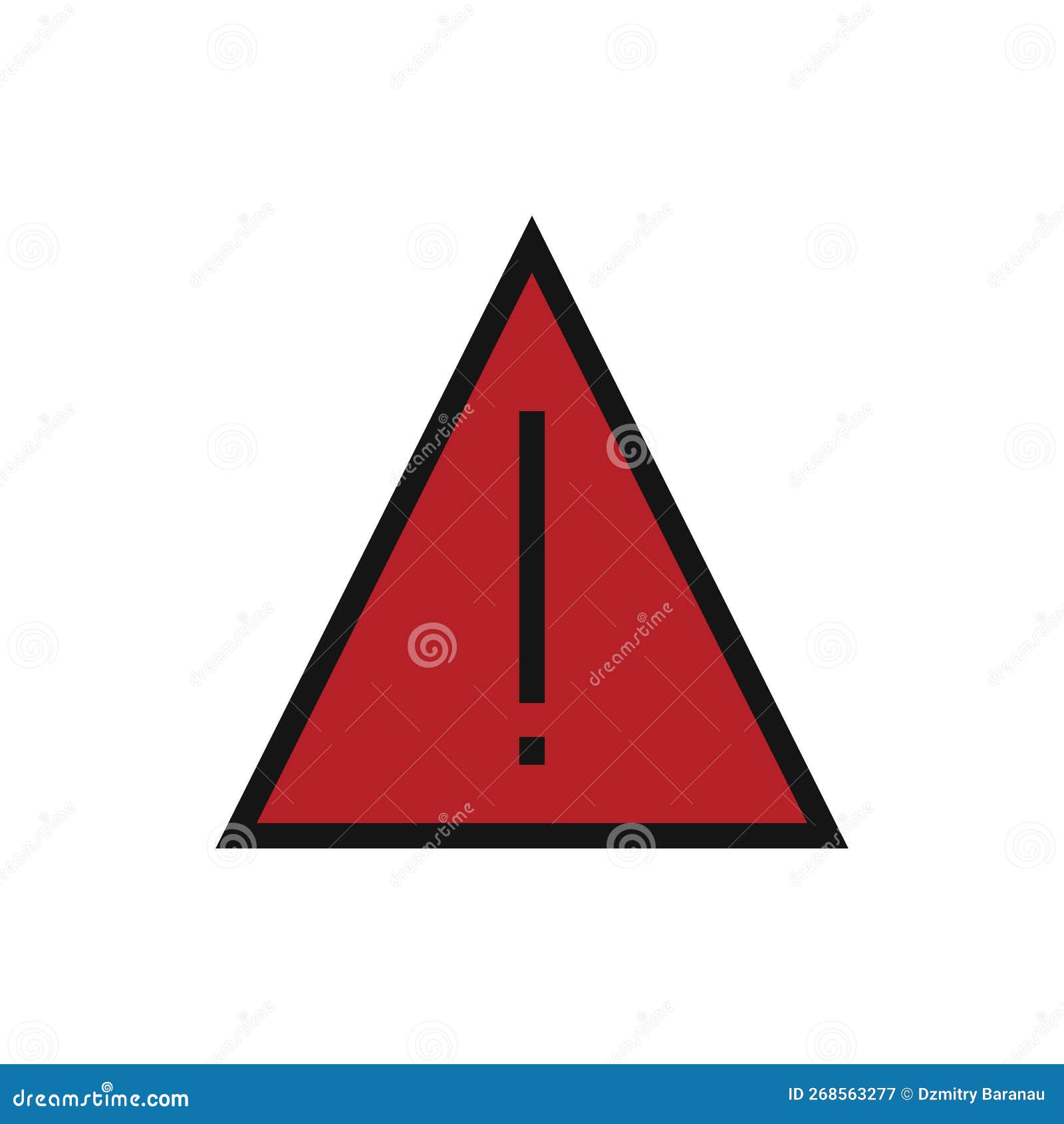 Warning Line Icon Isolated on White Background. Black Flat Thin Icon on ...