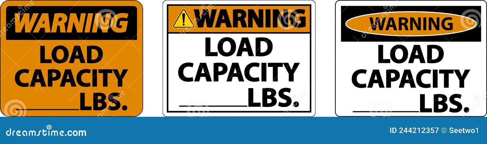 Warning Load Capacity Label Sign on White Background Stock Vector ...