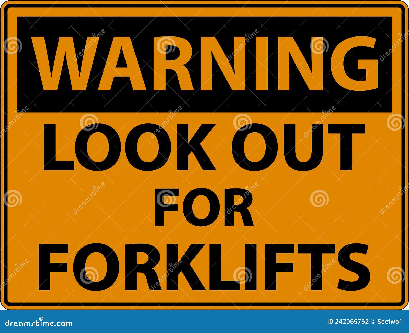 Warning Look Out for Forklifts Sign on White Background Stock Vector ...