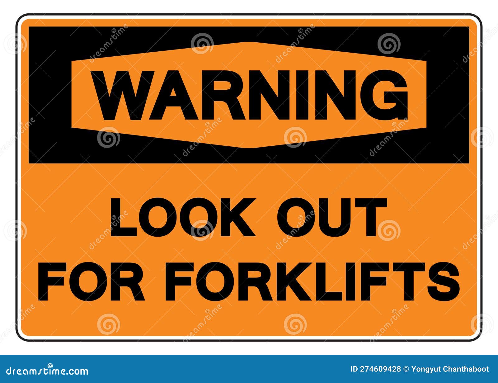 Warning Look Out for Forklifts Symbol Sign,Vector Illustration, Isolate ...