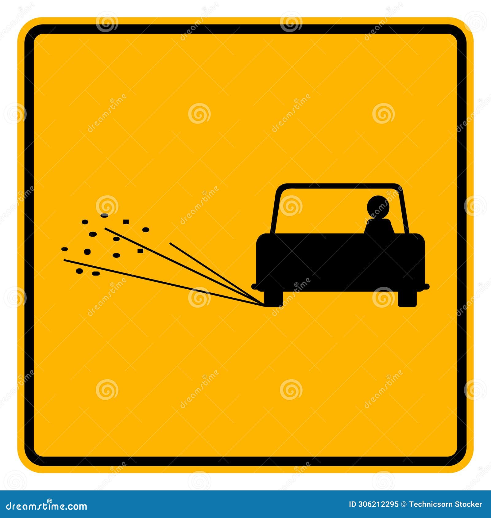 Warning Loose Chippings Traffic Road Sign,Vector Illustration, Isolate ...