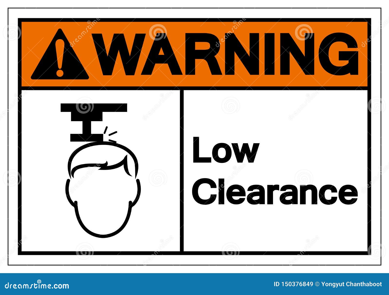 Warning Low Clearance Symbol Sign, Vector Illustration, Isolate on ...