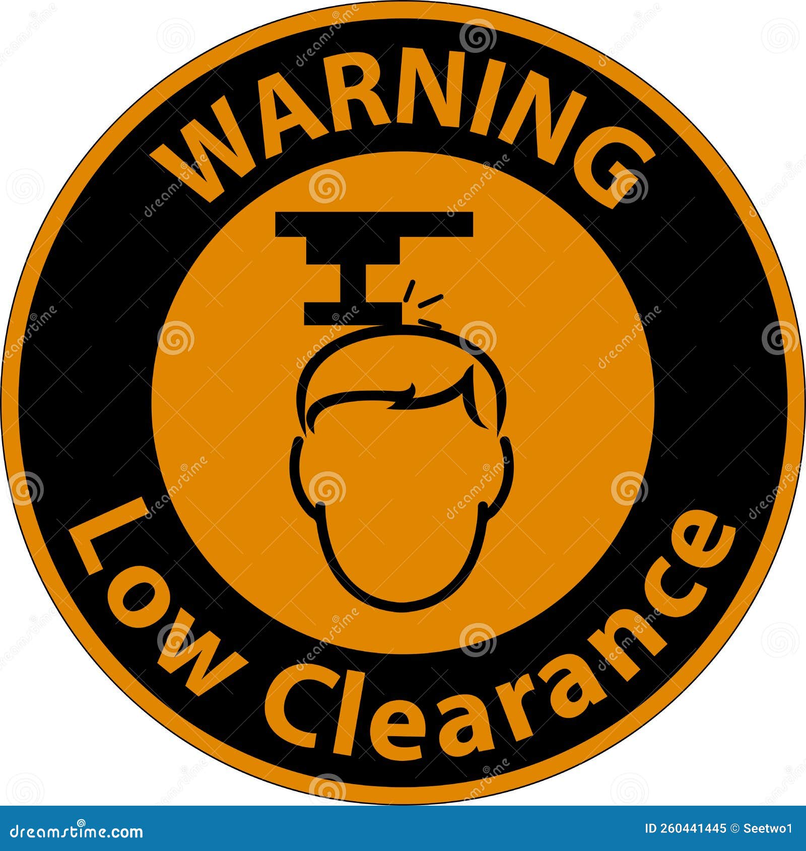 Warning Low Clearance Watch Out For Obstacles Overhead Symbol Sign ...