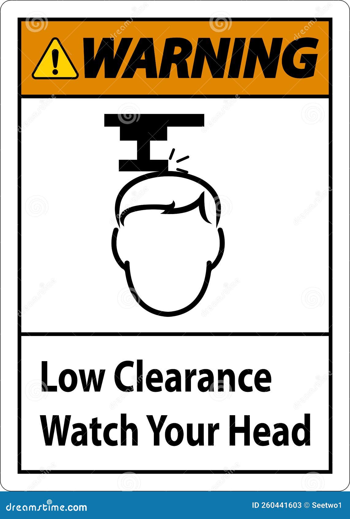 Warning Low Clearance Watch Your Head Sign Stock Vector - Illustration ...