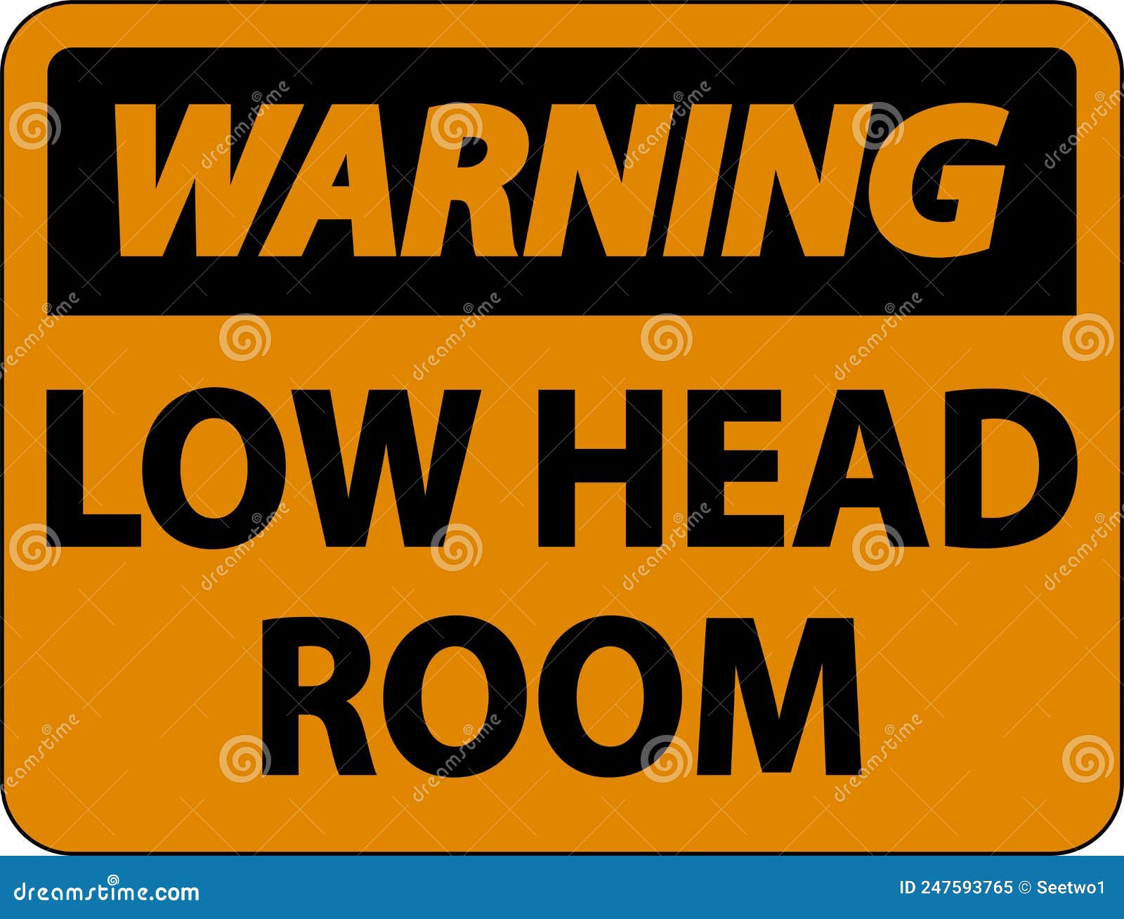 Warning Low Head Room Sign on White Background Stock Vector ...
