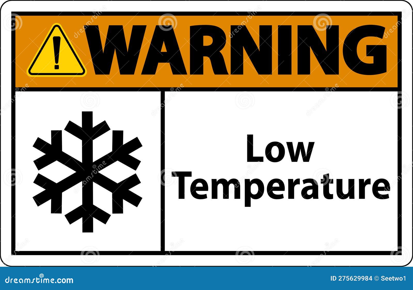 Warning Low Temperature Symbol And Text Safety Sign Vector Illustration ...