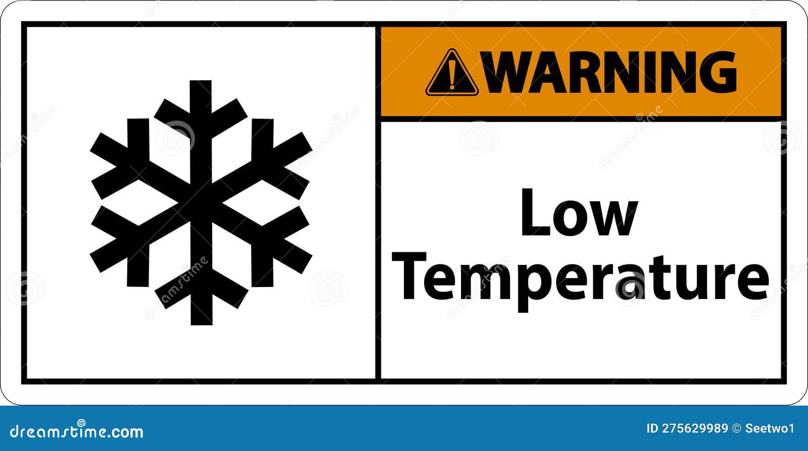 Warning Low Temperature Symbol and Text Safety Sign Stock Vector ...