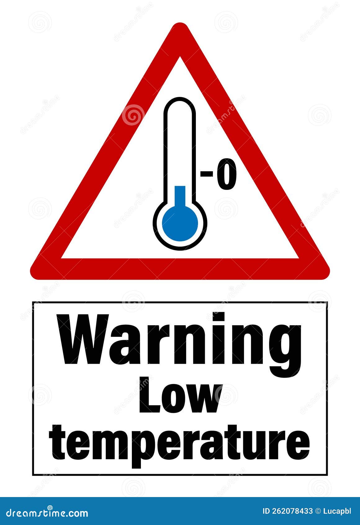 Warning, Low Temperature. Triangle Sign and Text Below Stock Vector ...