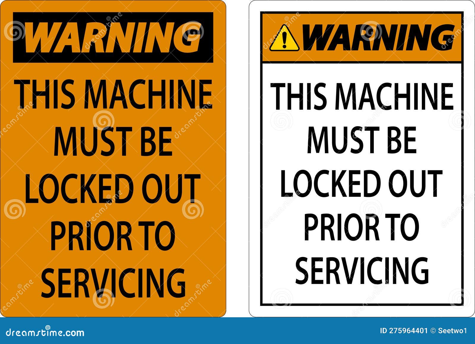 Warning this Machine Must Be Locked Out Prior To Servicing Sign Stock ...