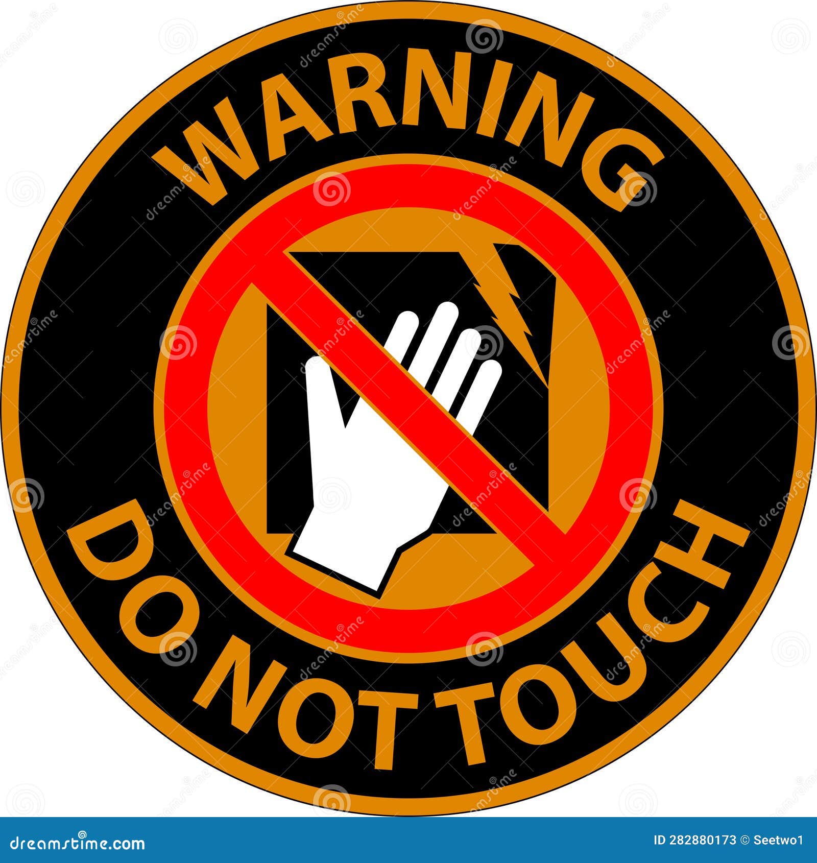 Warning Machine Sign Fragile Equipment, Do Not Touch Stock Vector ...