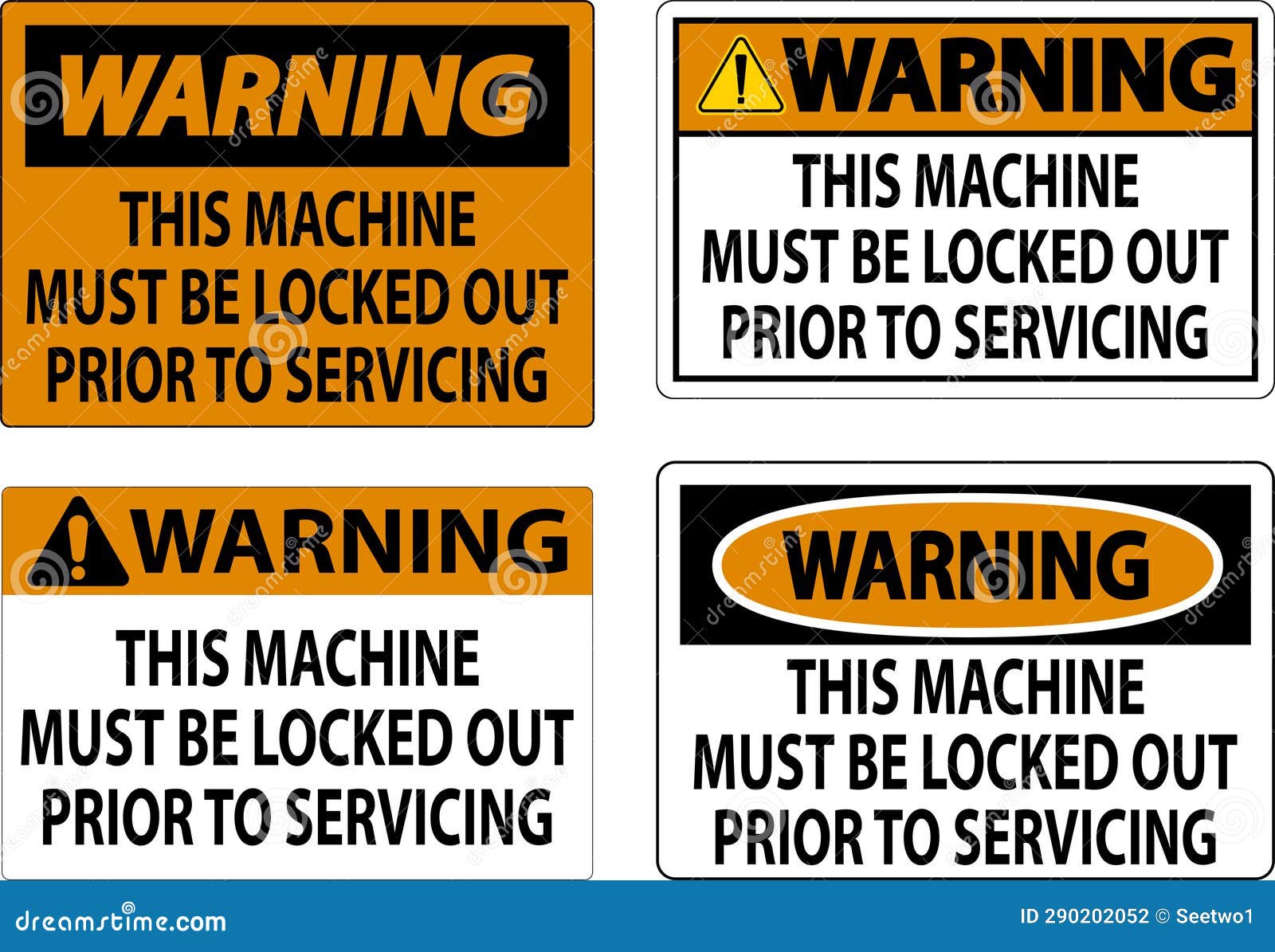 Warning Machine Sign this Machine Must Be Locked Out Prior To Servicing ...