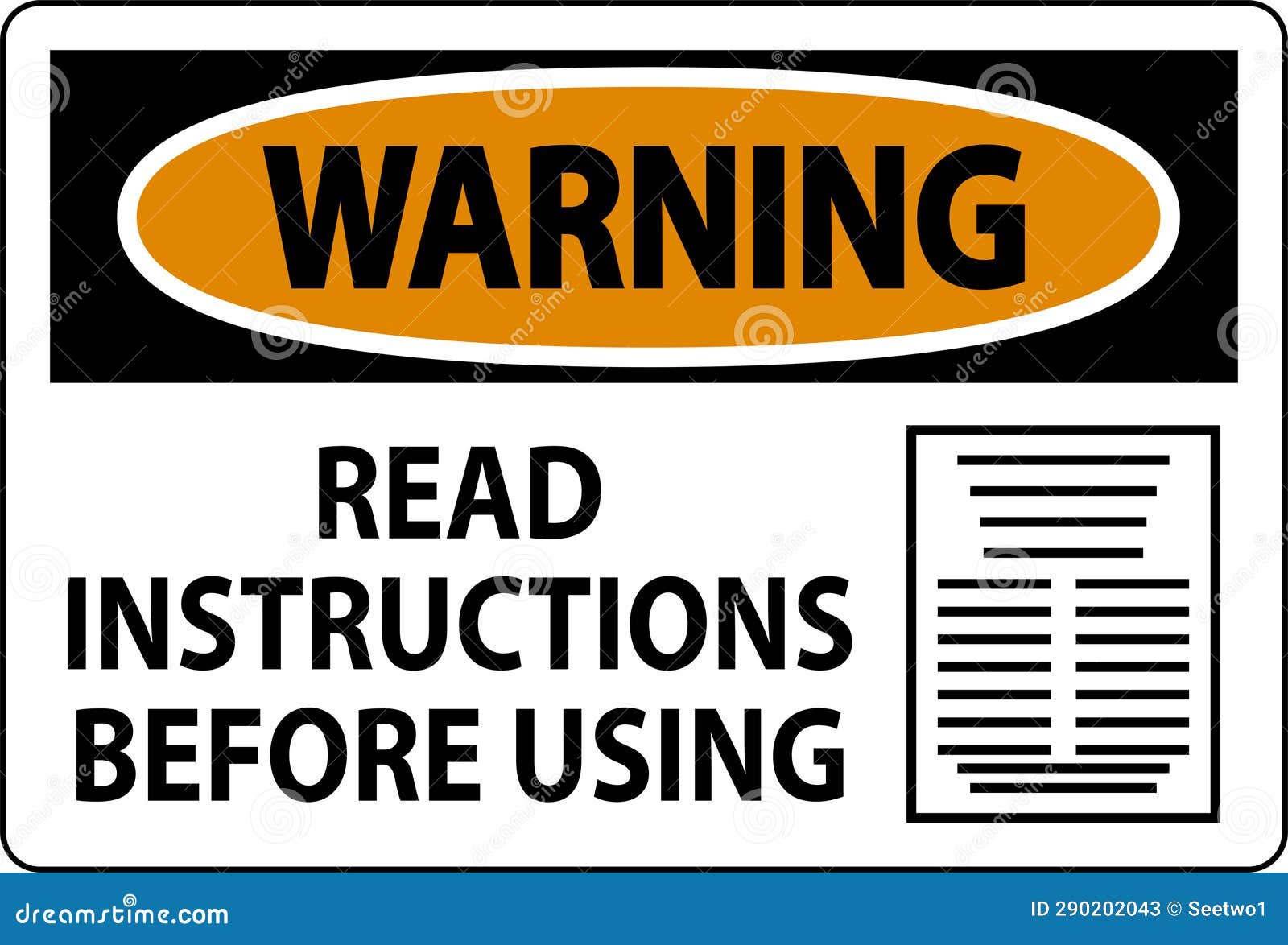 Warning Machine Sign Read Instructions before Using Stock Vector ...