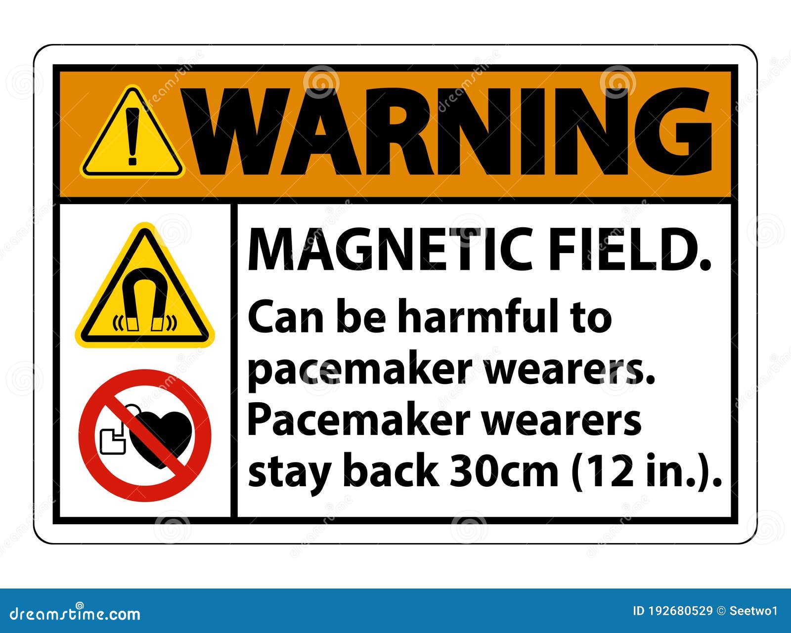 Warning Magnetic Field Symbol Sign, Vector Illustration, Isolate On ...