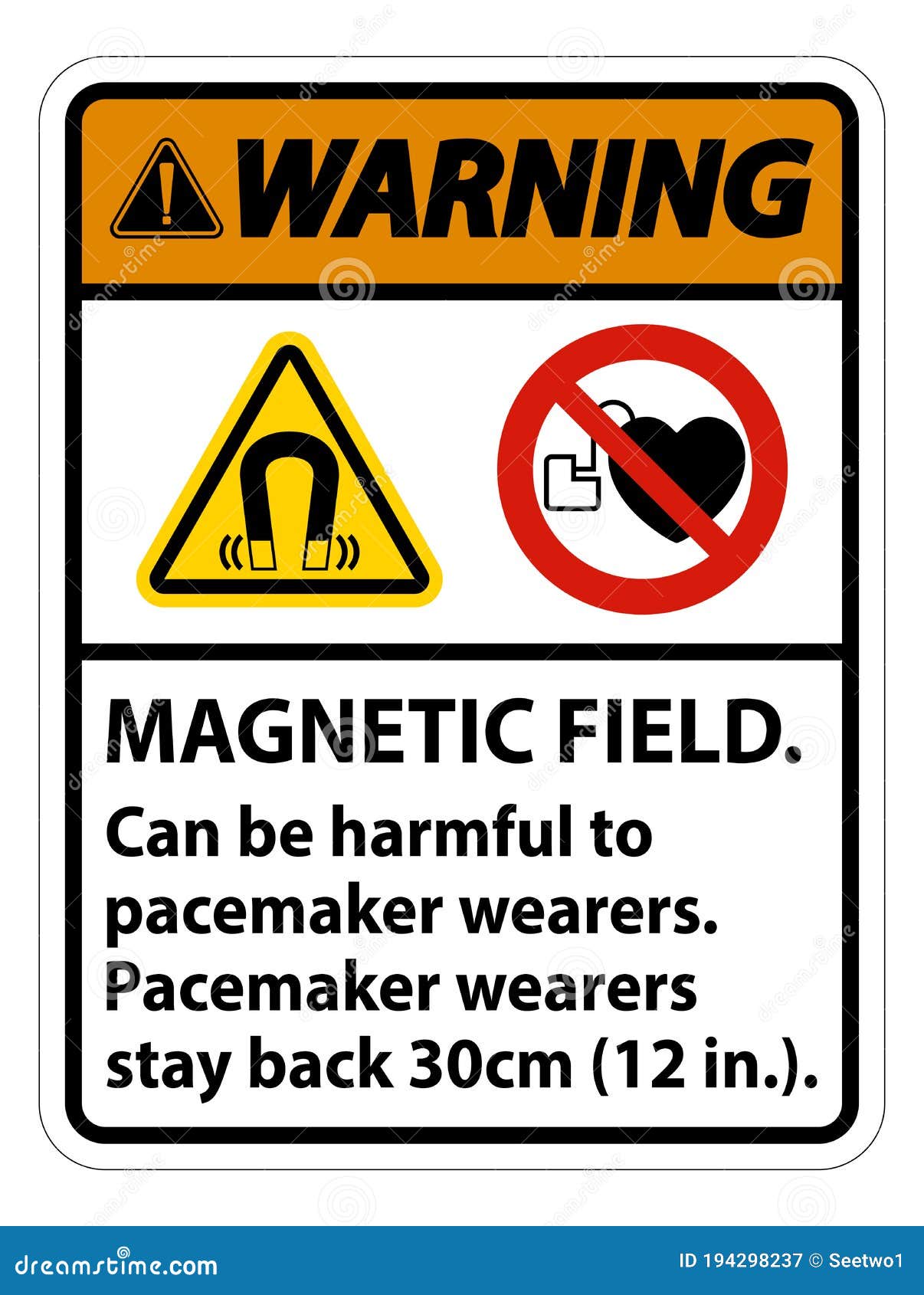 Warning Magnetic Field Symbol Sign, Vector Illustration, Isolate On ...