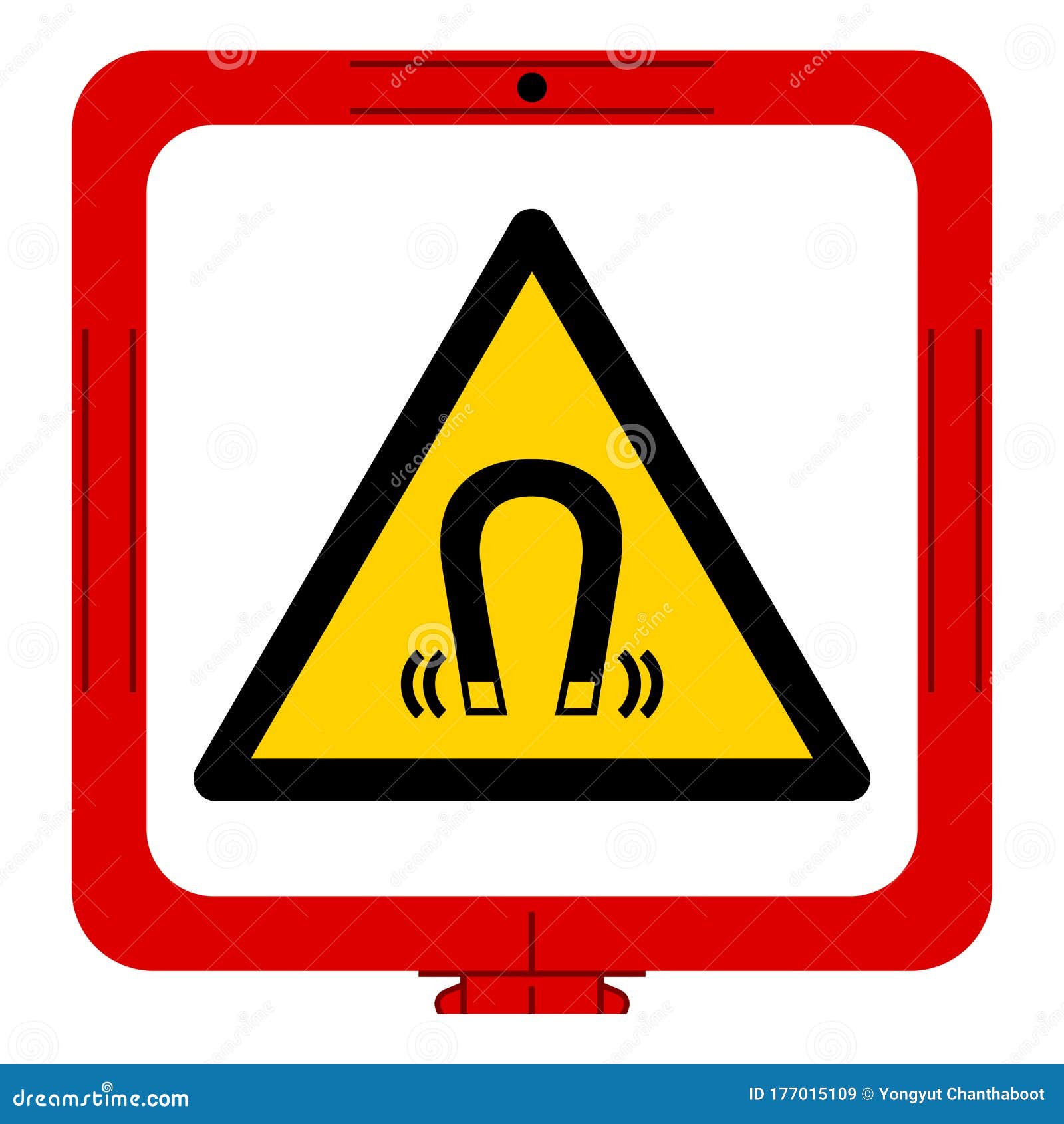 Warning Magnetic Field Symbol Sign, Vector Illustration, Isolate on ...