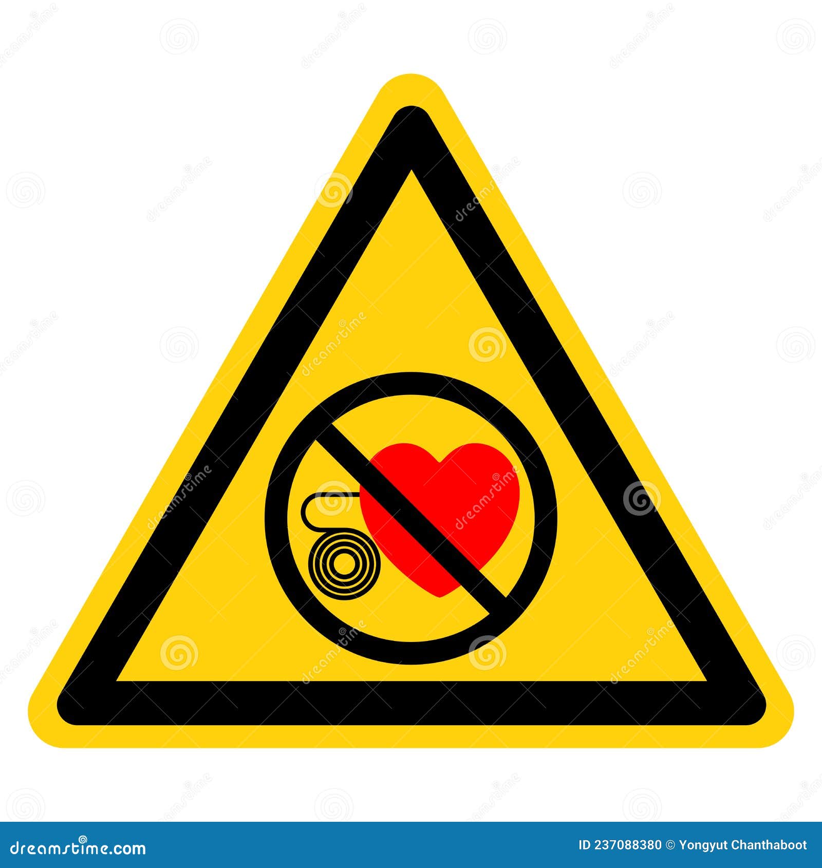 Warning Magnetic Field Symbol Sign, Vector Illustration, Isolate on ...