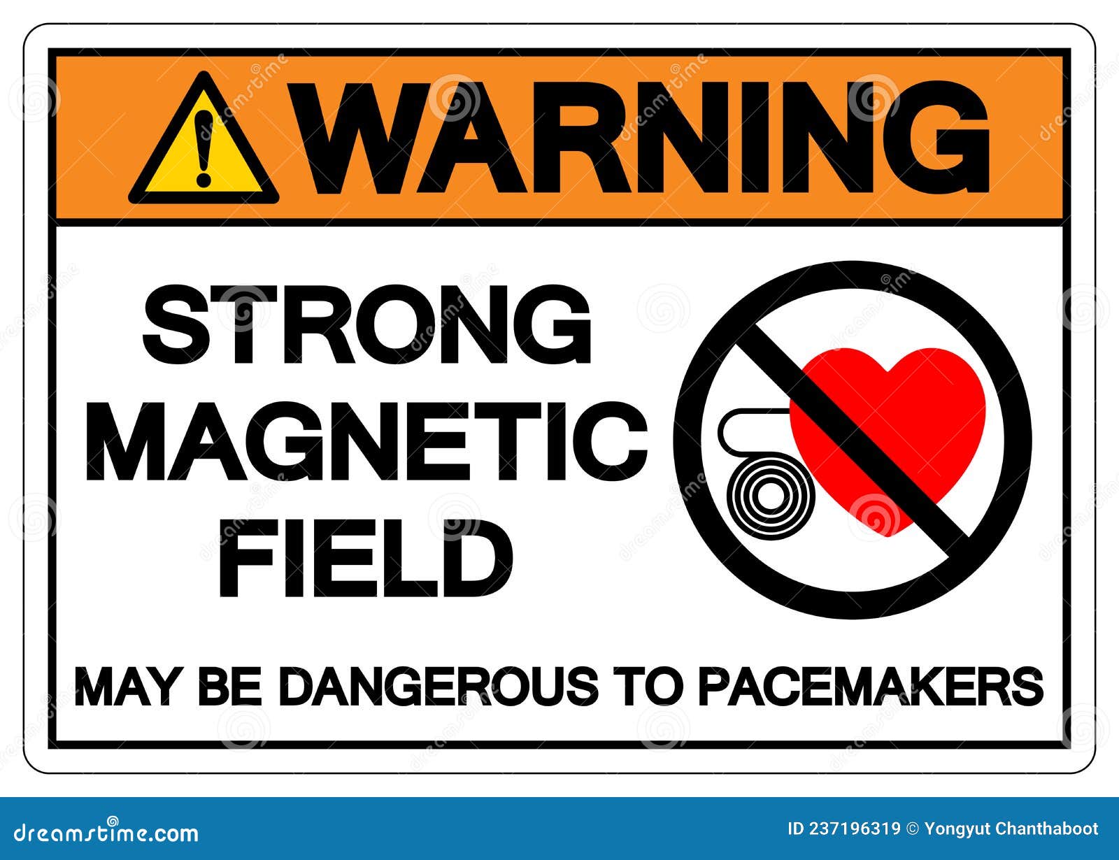 Warning Magnetic Field Symbol Sign, Vector Illustration, Isolate on ...