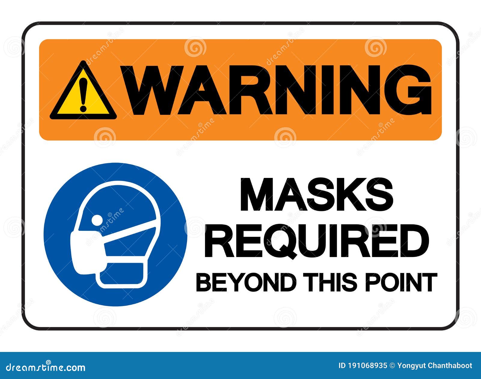 Warning Mask Required Beyond this Point Symbol Sign,Vector Illustration ...