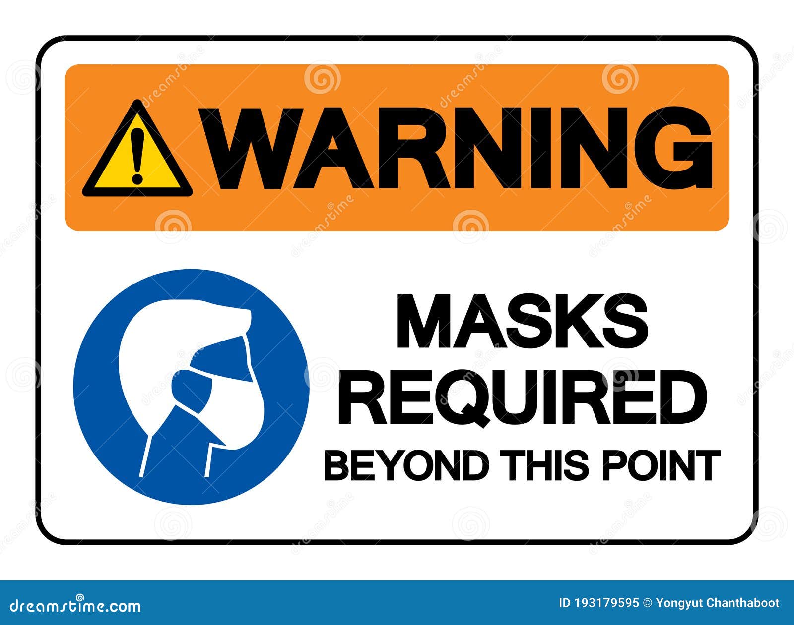 Warning Mask Required Beyond this Point Symbol Sign,Vector Illustration ...