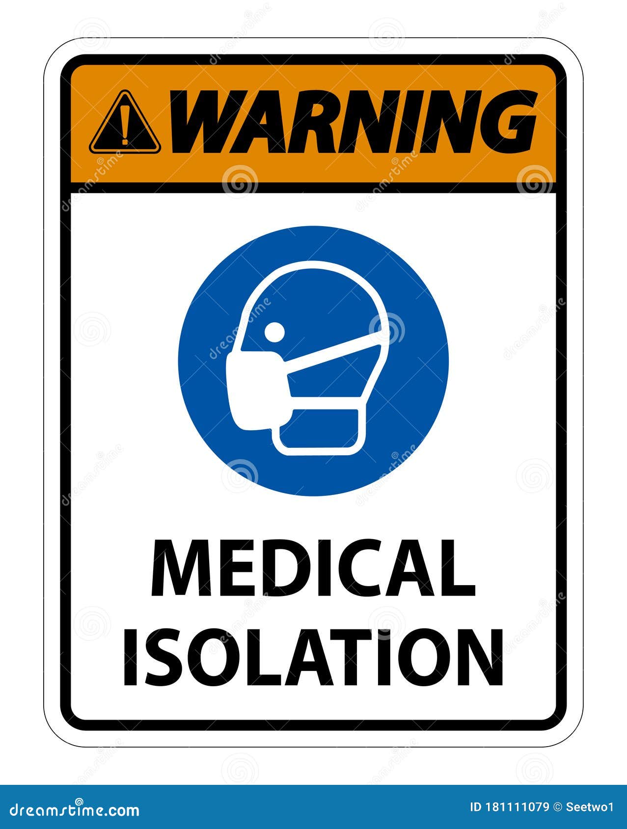 Warning Medical Isolation Sign Isolate on White Background,Vector ...