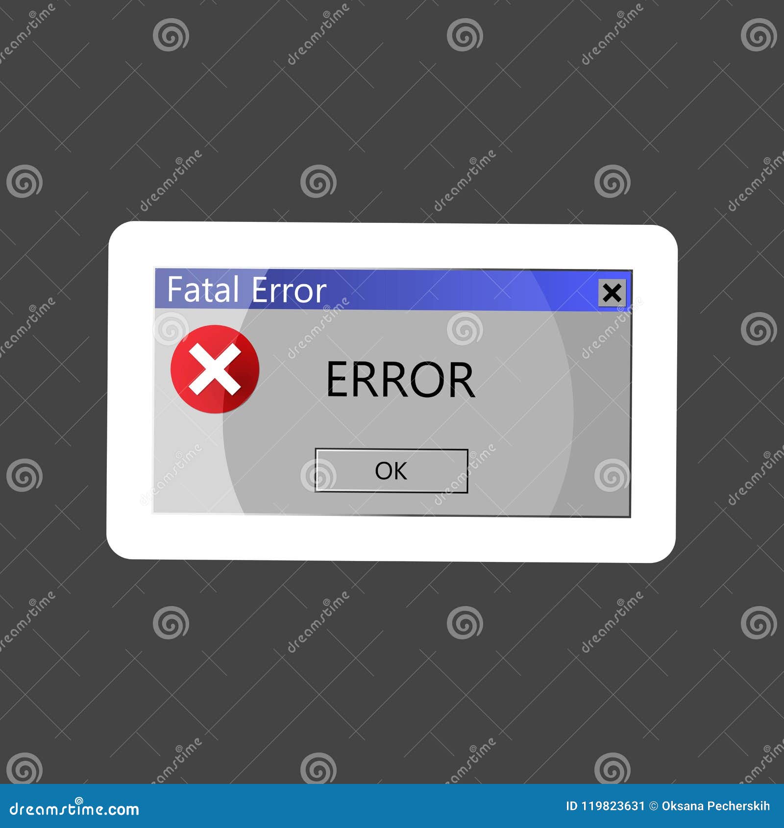 Warning Message About An Error In The Operating System Vector Stock