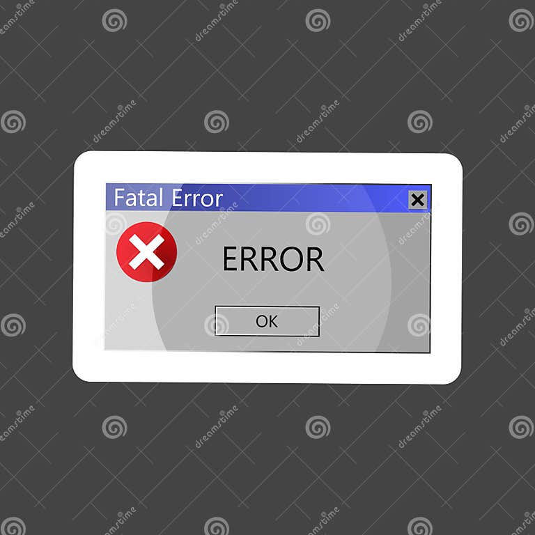 Warning Message about an Error in the Operating System. Vector Stock ...