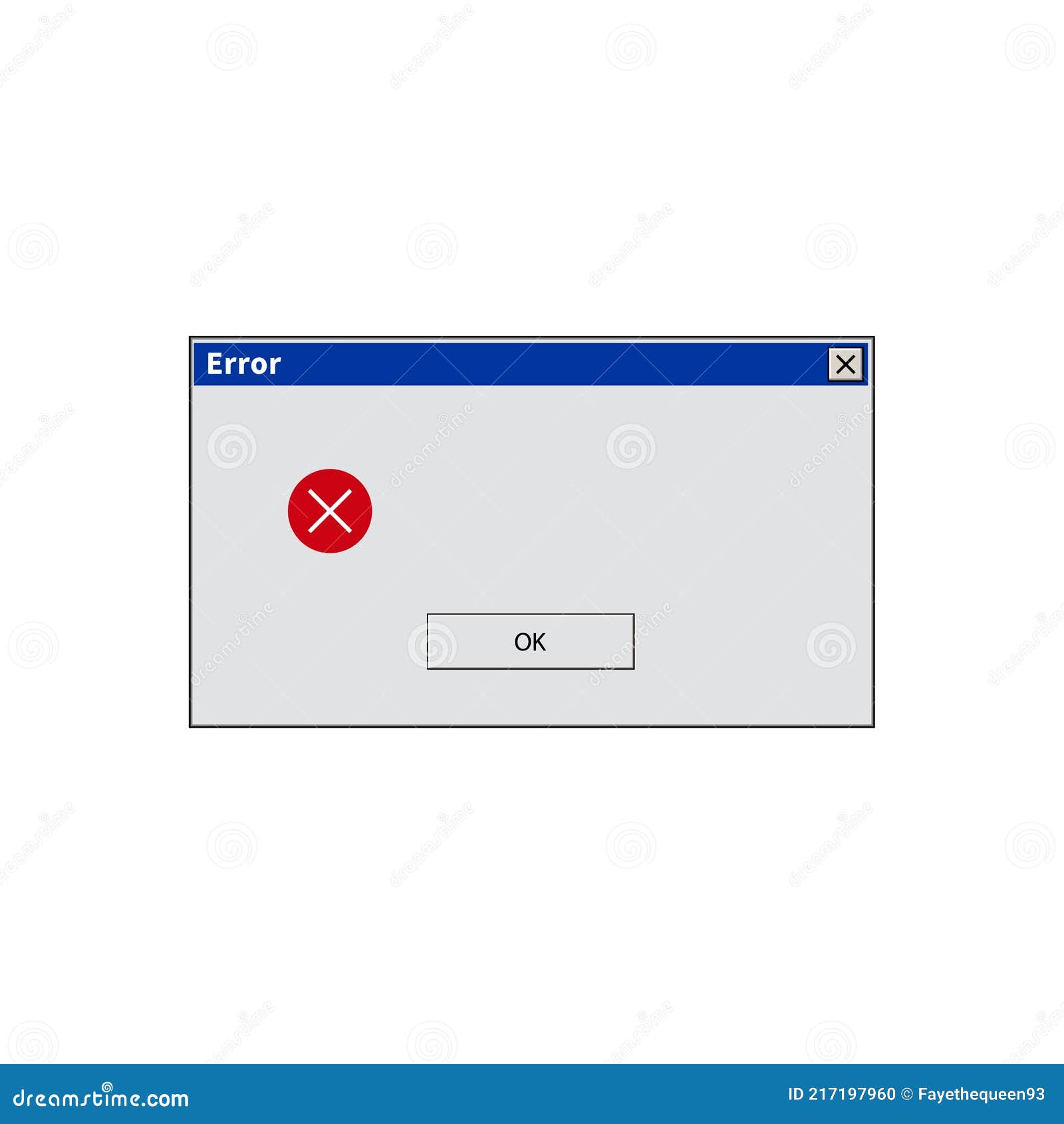 Warning Message Window Alert of System Error. Stock Vector ...