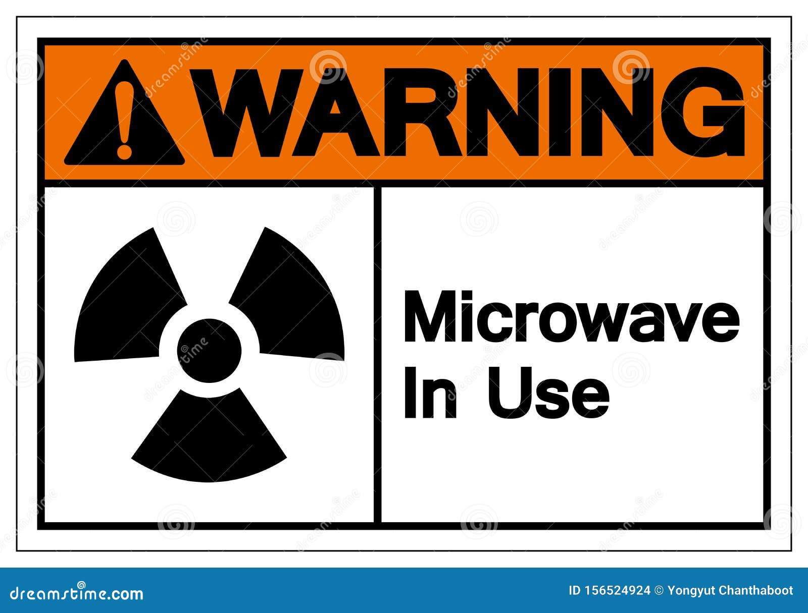 Warning Microwave in Use Symbol Sign, Vector Illustration, Isolate on ...