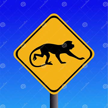 Warning monkey sign stock vector. Illustration of warning - 4983266