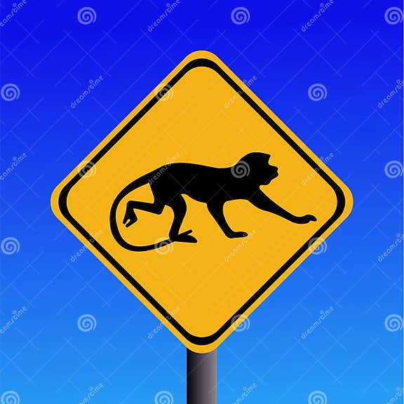 Warning monkey sign stock vector. Illustration of warning - 4983266