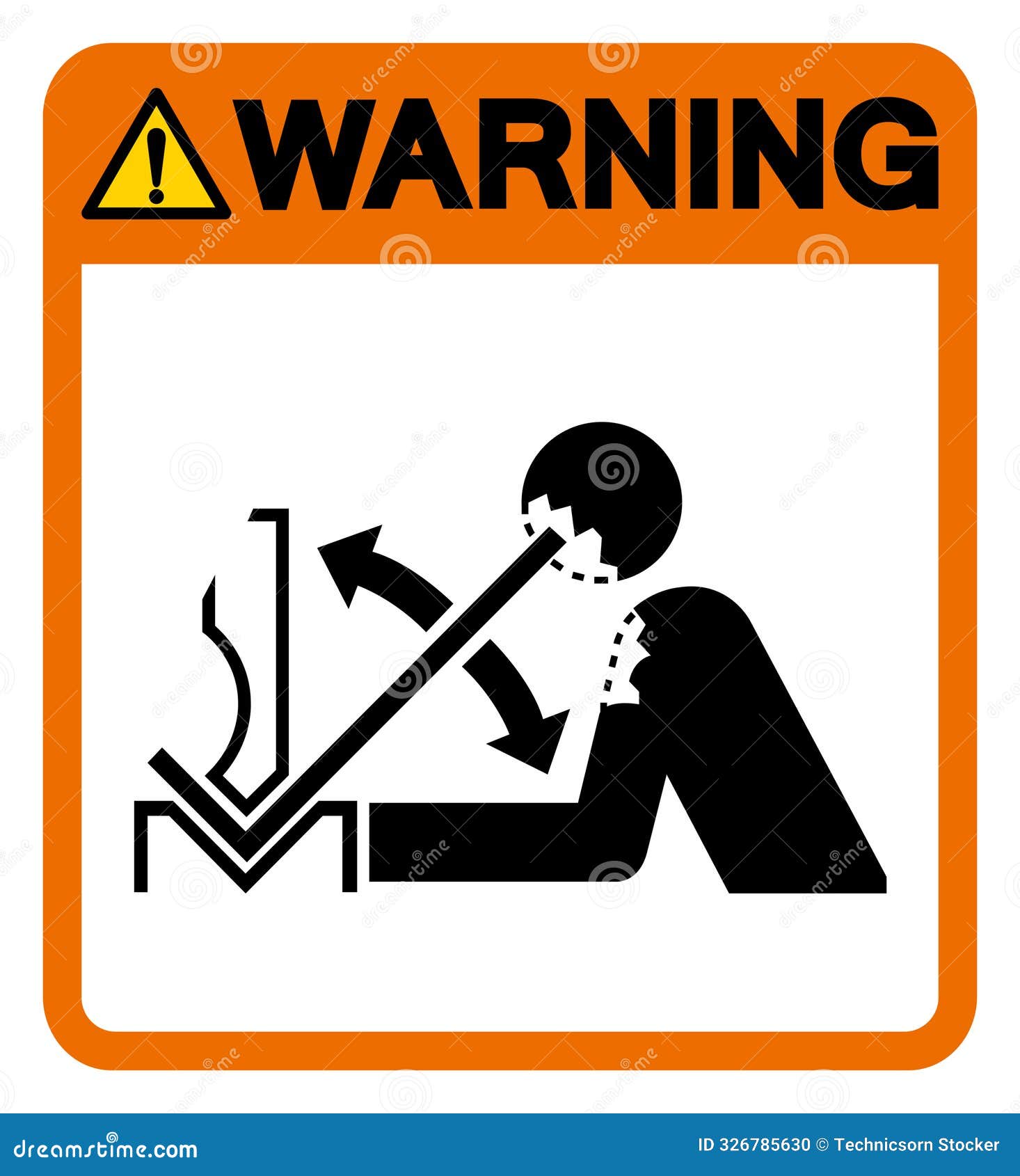 Warning Movement of Workpiece in Press Symbol Sign, Vector Illustration ...