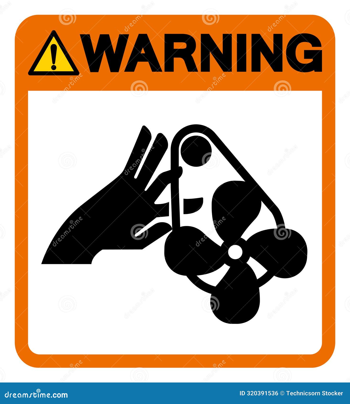 Warning Moving Belt and Fan Keep Away Symbol Sign, Vector Illustration ...