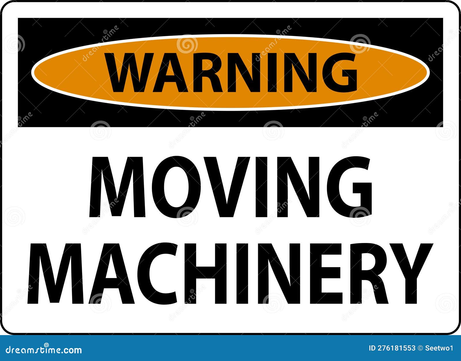 Warning Moving Machinery Sign on White Background Stock Vector ...