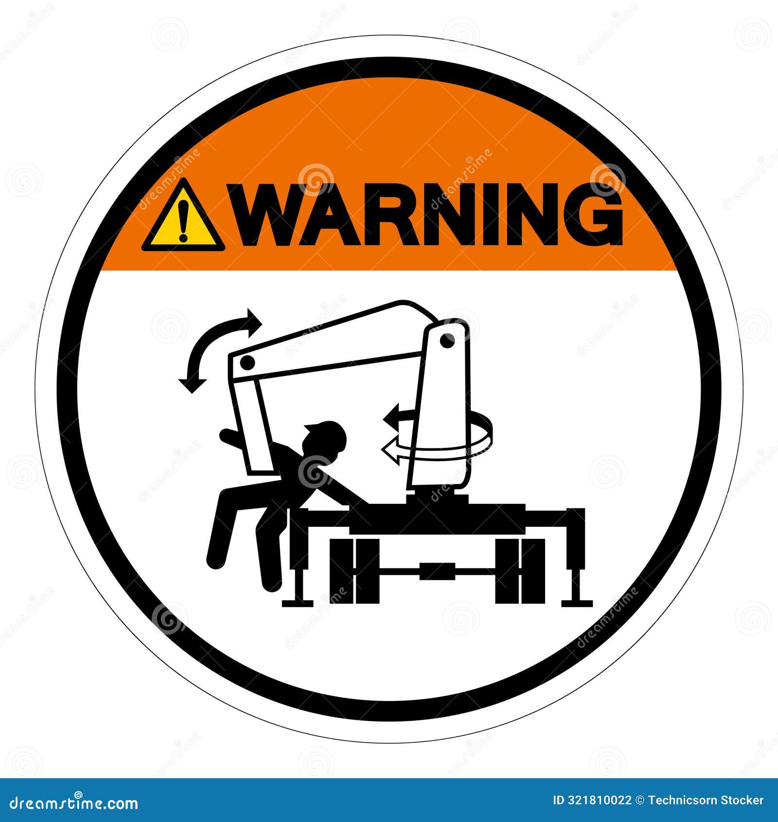 Warning Moving Machinery Symbol Sign, Vector Illustration, Isolate on ...