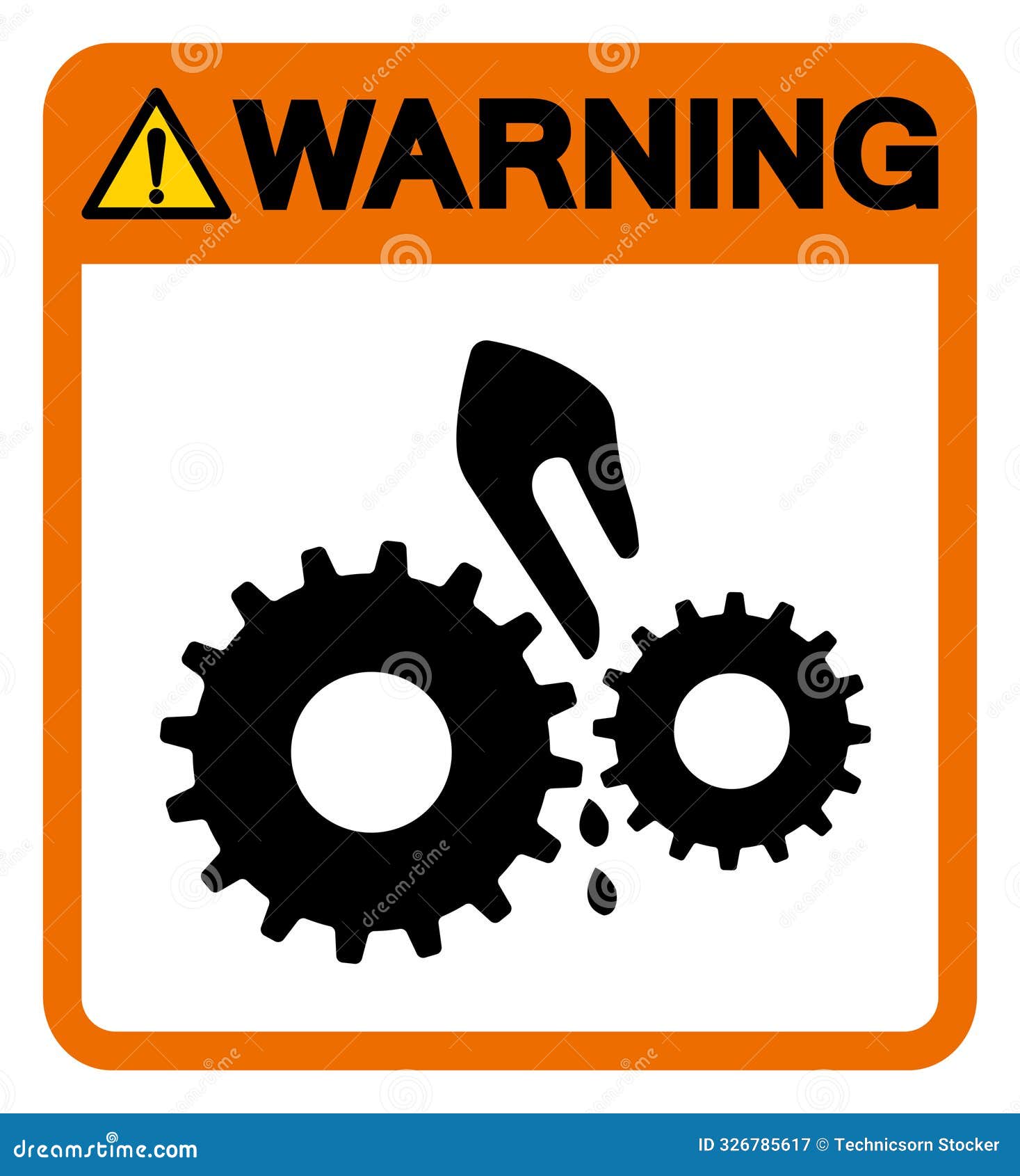 Warning Moving Machinery Symbol Sign, Vector Illustration, Isolate on ...
