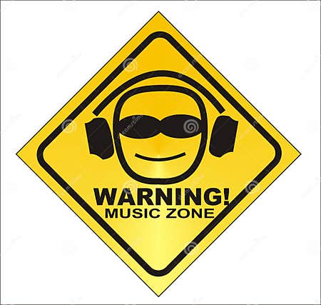 WARNING! music zone - stock illustration. Illustration of grunge - 3398191
