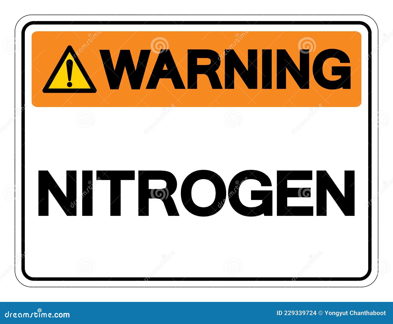 Warning Nitrogen Symbol Sign,Vector Illustration, Isolate on White ...
