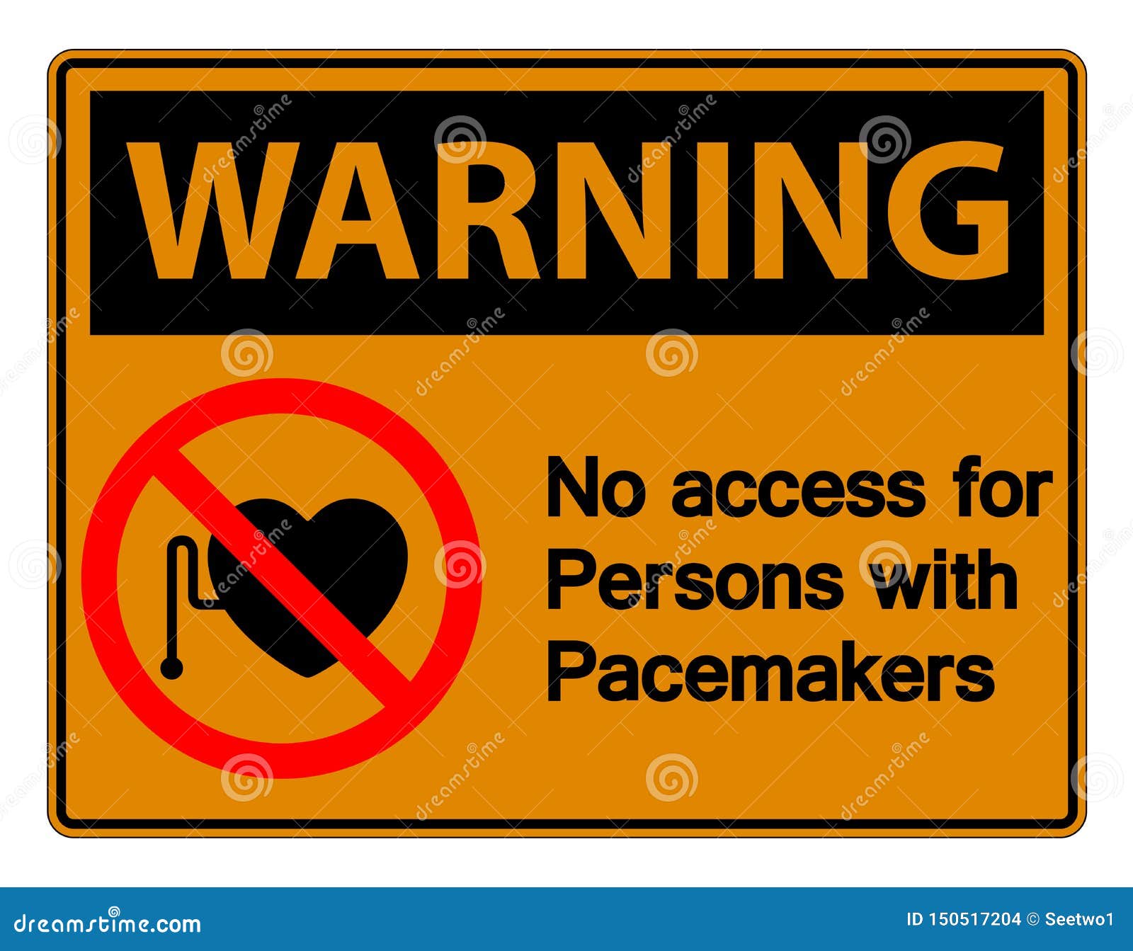 Warning No Access for Persons with Pacemaker Symbol Sign Isolate on ...