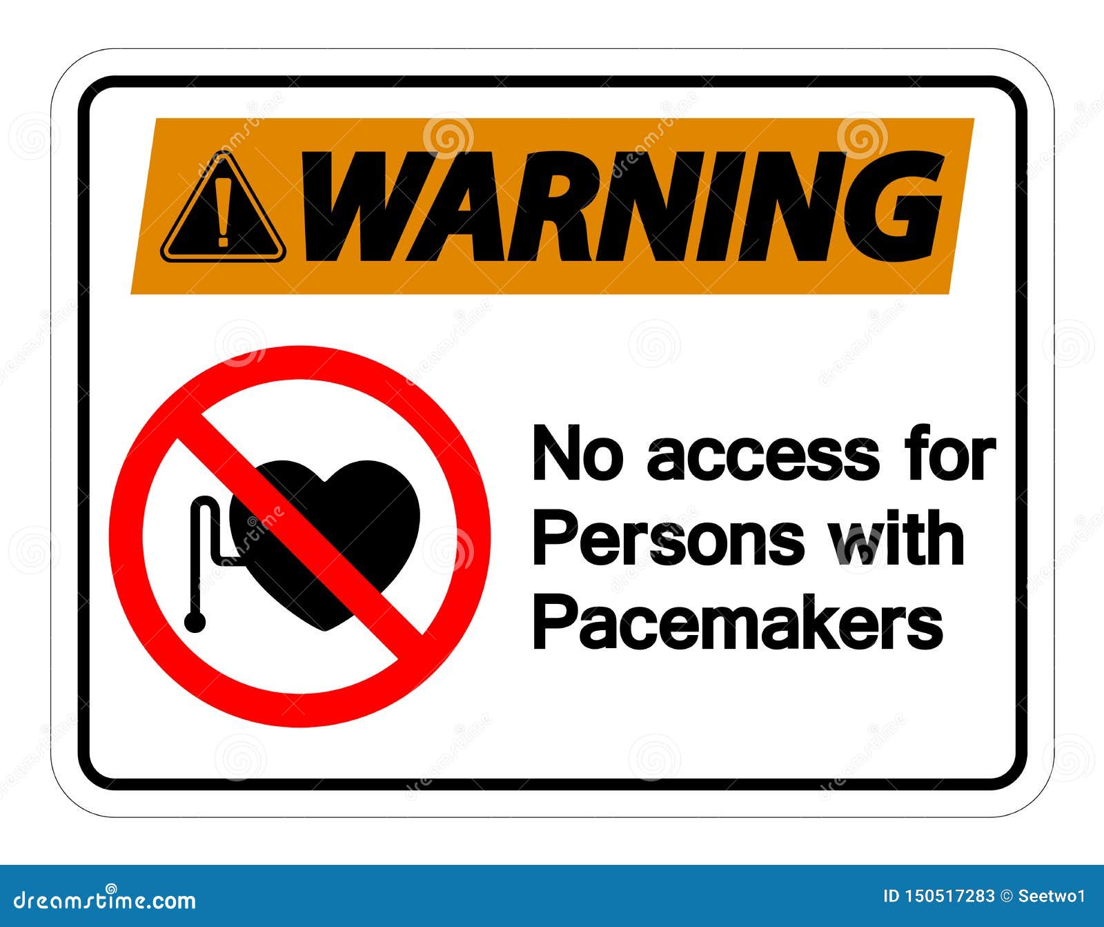 Warning No Access For Persons With Pacemakers Symbol Sign, Vector ...