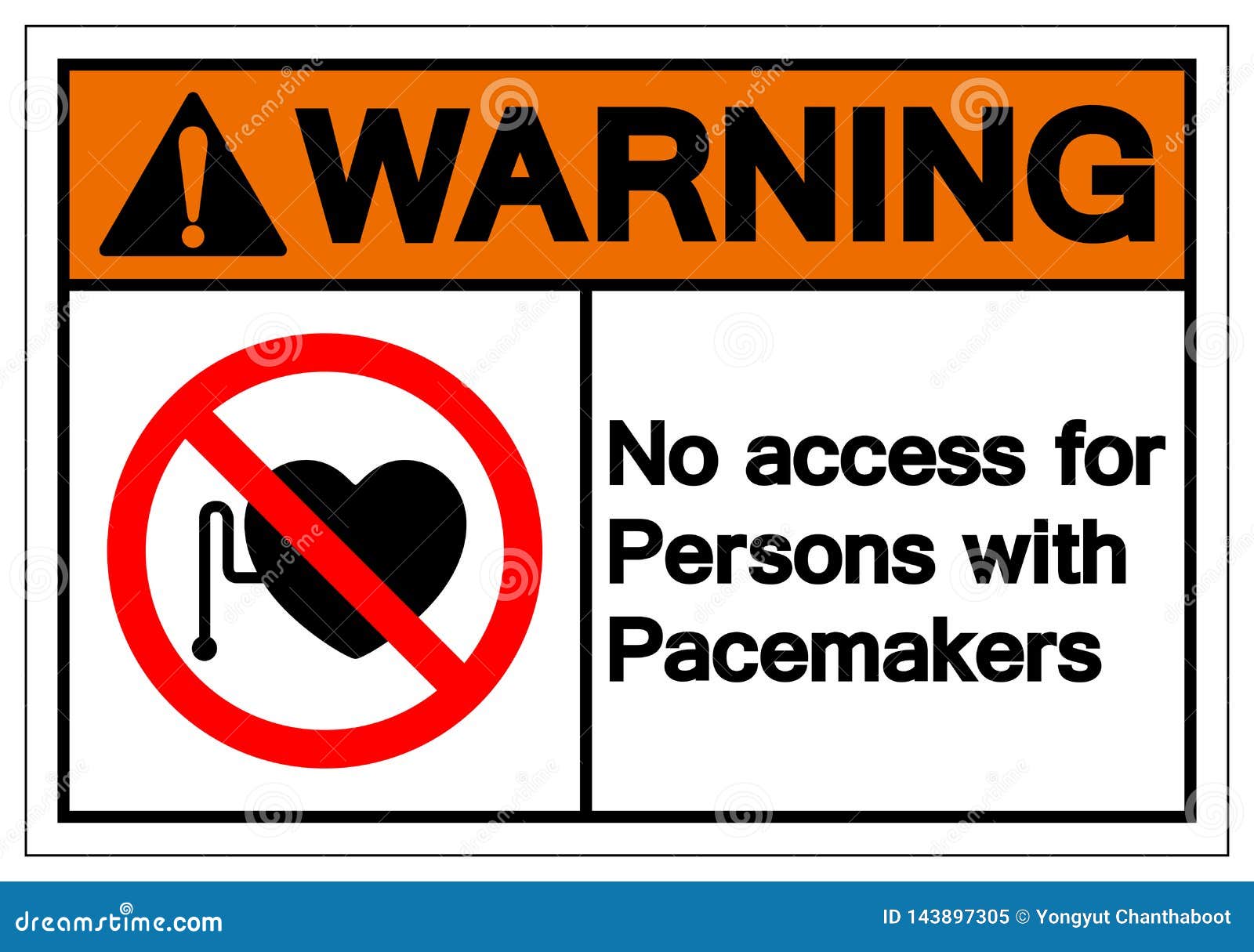 Warning No Access for Persons with Pacemaker Symbol Sign ,Vector ...
