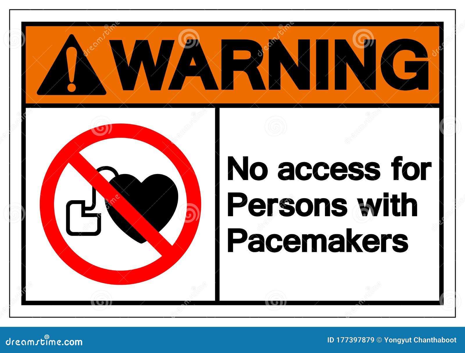 Warning No Access For Persons With Pacemakers Symbol Sign, Vector ...