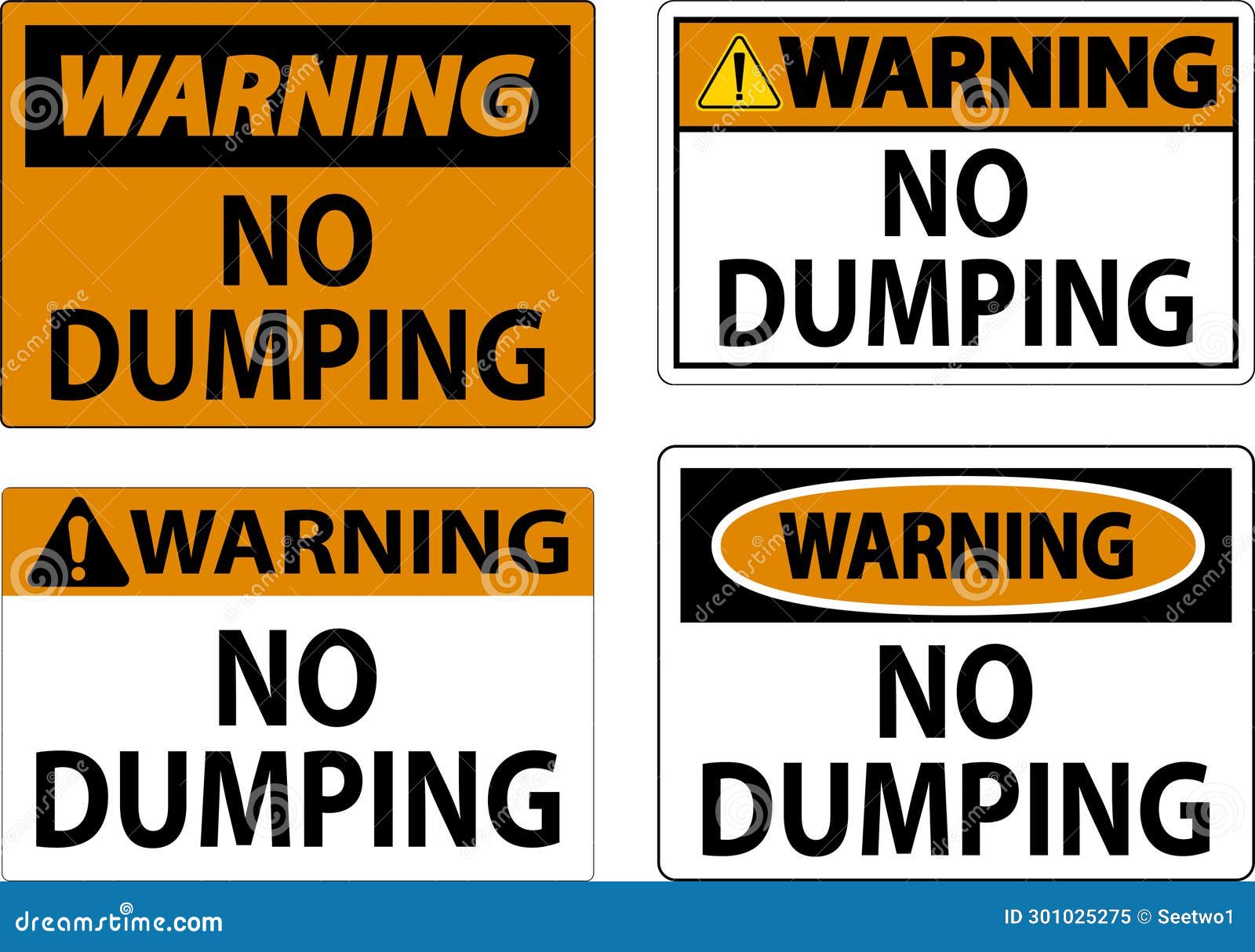 Warning No Dumping Sign stock vector. Illustration of restriction ...