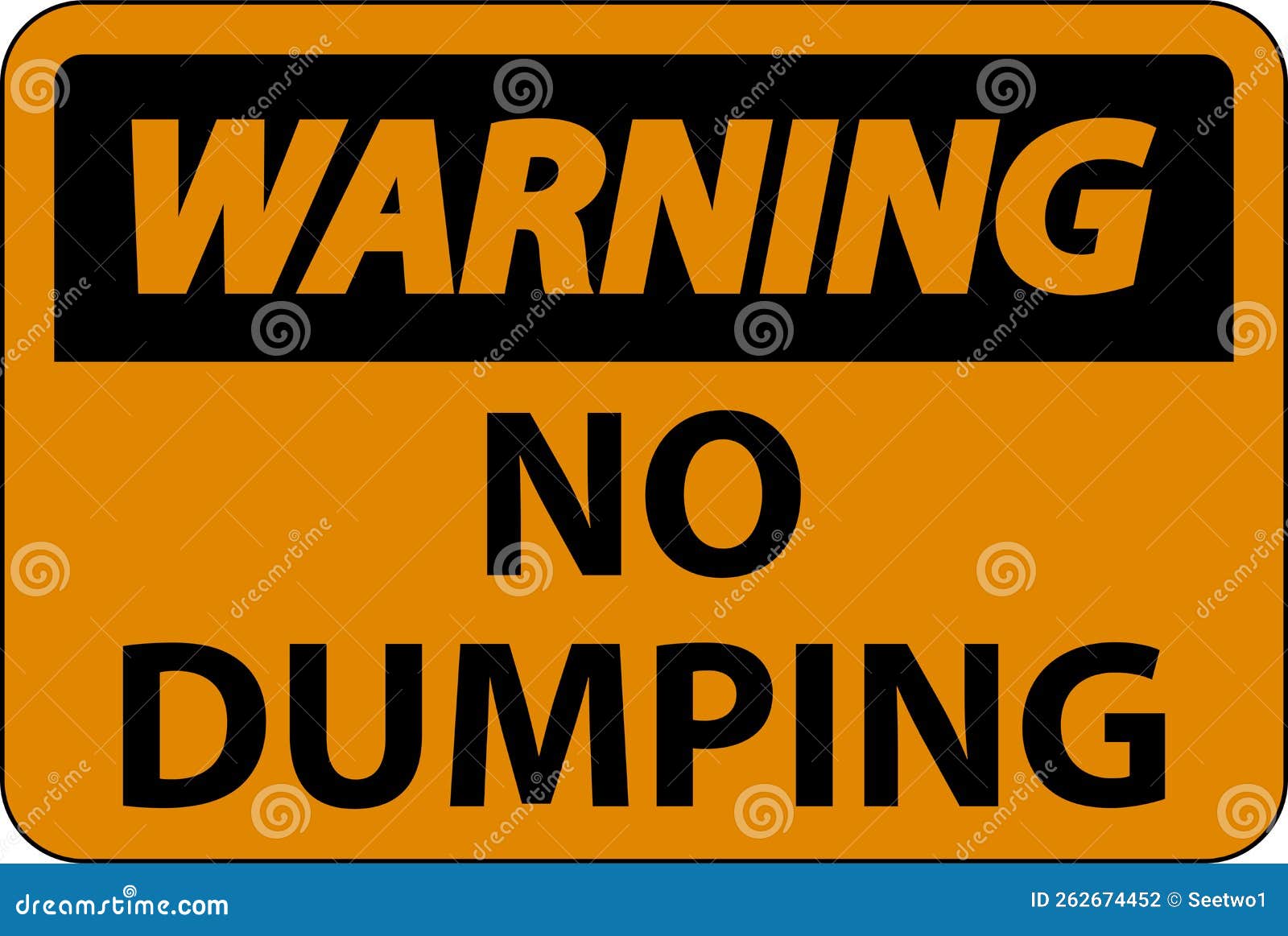 Warning No Dumping Sign on White Background Stock Vector - Illustration ...