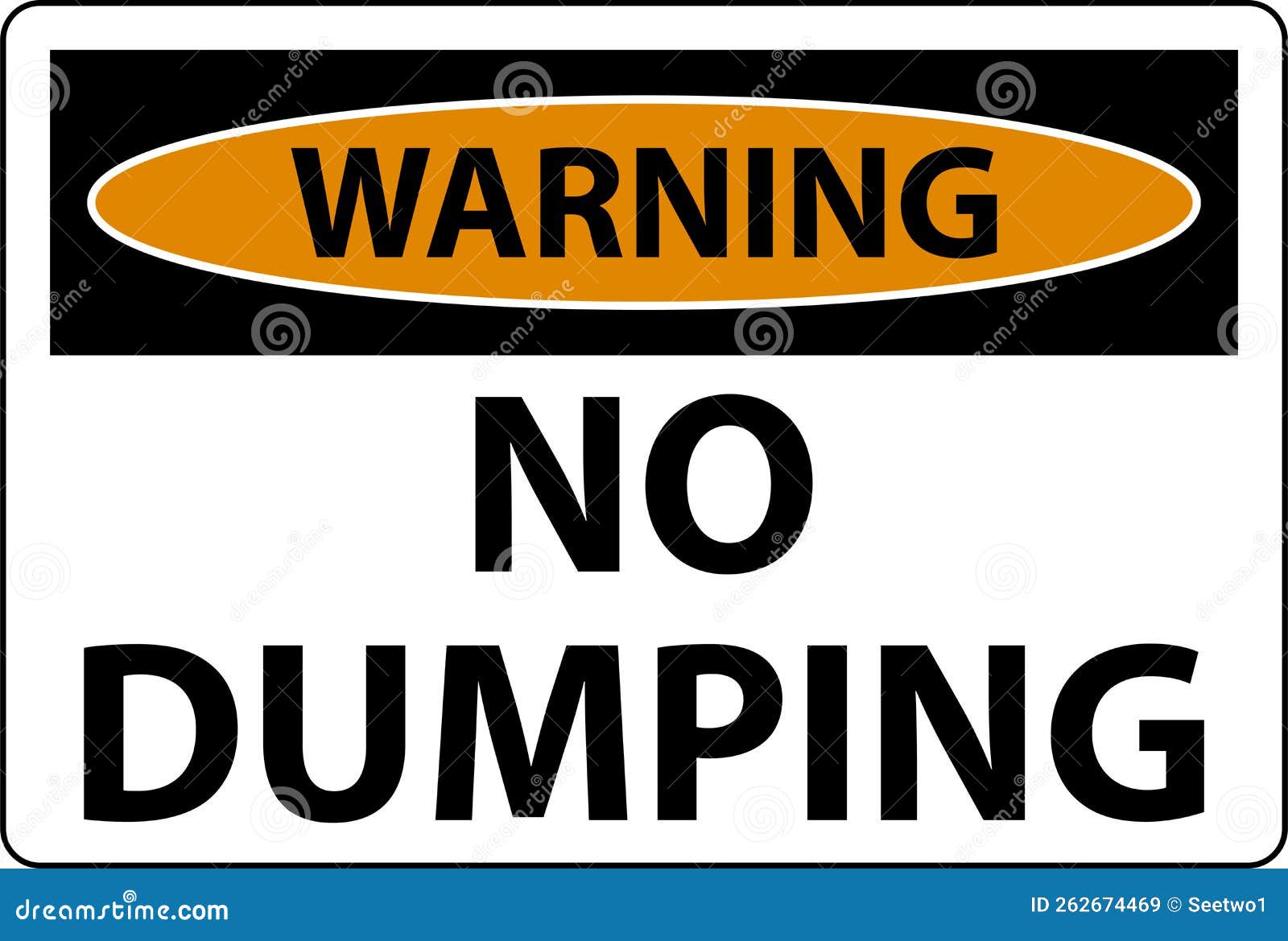 Warning No Dumping Sign on White Background Stock Vector - Illustration ...